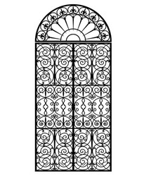 Arched Wrought Iron Gates Vector Images (61)
