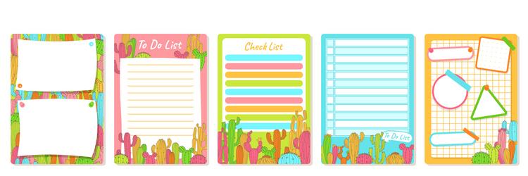 Notepaper lined or grid notepads cartoon set Vector Image