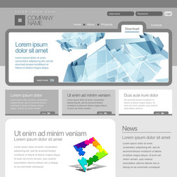 Gray website template 960 grid Royalty Free Vector Image