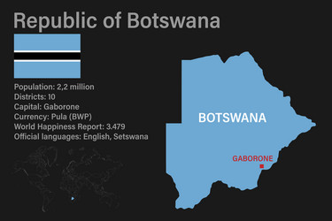 Highly detailed botswana map with borders Vector Image