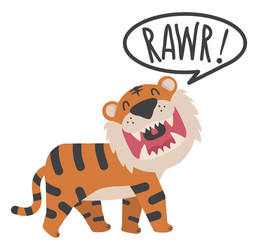Cartoon Tiger Roaring