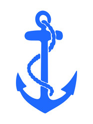 Blue and white anchor Royalty Free Vector Image
