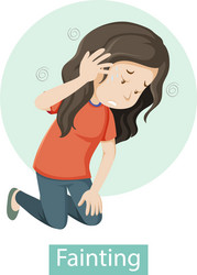 Person experiencing unconsciousness and fainting Vector Image