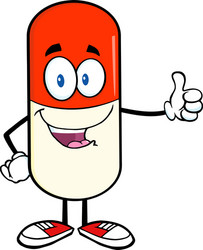 Pill cartoon Royalty Free Vector Image - VectorStock