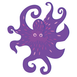 Purple octopuscartoon style Royalty Free Vector Image