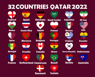 32 countries flag ribbon symbol countries Vector Image