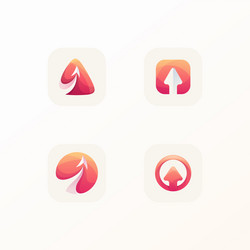 Interface arrows icons color set Royalty Free Vector Image