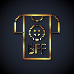 Gold line bff or best friends forever icon Vector Image