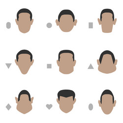 Face shapes cartoon Royalty Free Vector Image - VectorStock