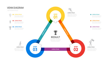 Infographic venn diagram chart pentagon template Vector Image