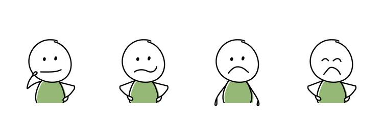 Stickman with emoticons appraisal concept Vector Image