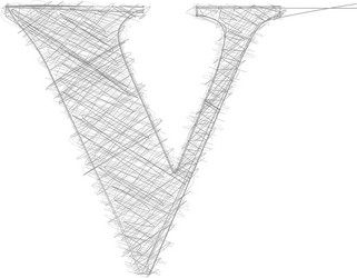 Artistic font letter v Royalty Free Vector Image