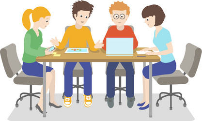 Cartoon people team joining hands together Vector Image