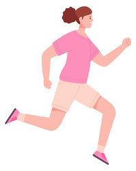 Woman running marathon cartoon character Vector Image
