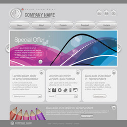 Gray website template 960 grid Royalty Free Vector Image