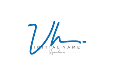 Initial vh signature logo template hand drawn Vector Image