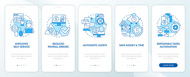 Payroll Processing Methods Blue Gradient Vector Image