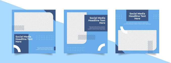 Set of modern editable social media templates Vector Image