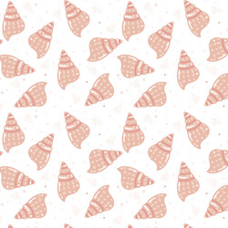 Summer cute seamless seashell patterns Royalty Free Vector