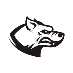 Angry dog head mascot design element Royalty Free Vector