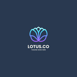 Logo lotus line art style Royalty Free Vector Image
