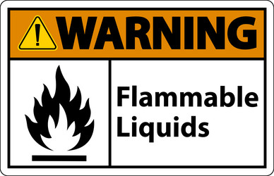 Warning flammable liquids sign on white background