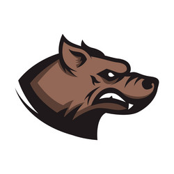 Angry dog head mascot design element Royalty Free Vector