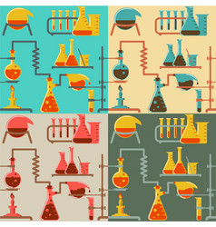 Vintage chemistry class labels and icons Vector Image