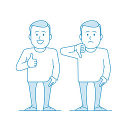 Man shows gesture like dislike Royalty Free Vector Image
