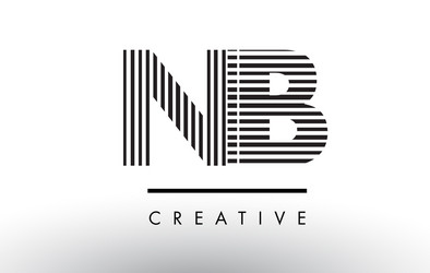 Creative white letters nb n b logo with leading Vector Image
