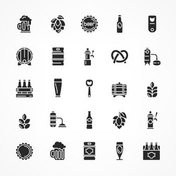 Beer and brewery icon set Royalty Free Vector Image
