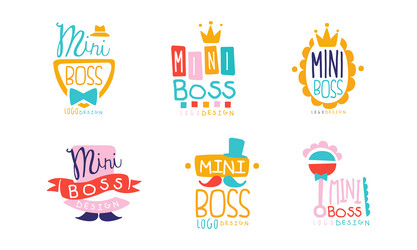 Mini boss logo original design for baby Royalty Free Vector