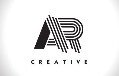 Ar a r brushed letter logo design with creative Vector Image