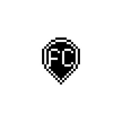 Qu pixel art initial logo Royalty Free Vector Image