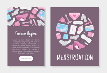 Feminine hygiene banner with intimate sanitary Vector Image