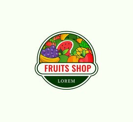 Fruits store logo design Royalty Free Vector Image