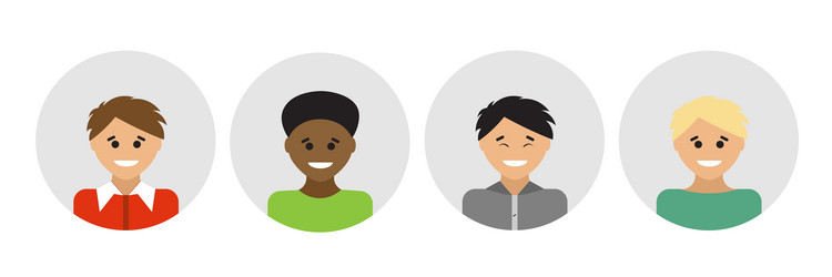 Set of avatars people portraits men Royalty Free Vector