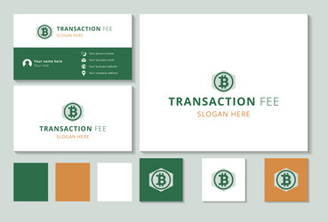 Transaction block logo design with editable slogan