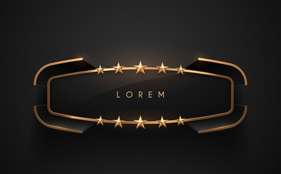 Gold star line template with glow effect Vector Image