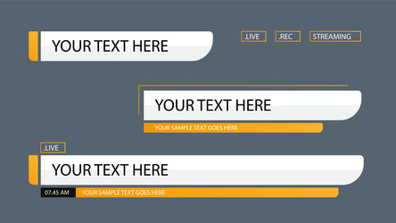 Lower third design with yellow shape overlay Vector Image
