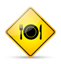 Restaurant road sign Royalty Free Vector Image
