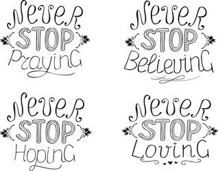 Never stop learning hand written lettering quote Vector Image