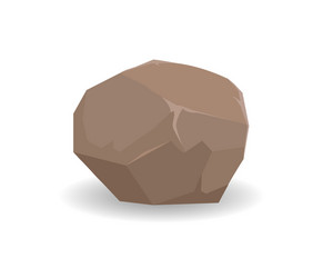 Round brown stone rock flat style Royalty Free Vector Image