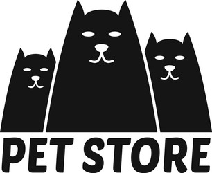 Cat pet store logo outline style Royalty Free Vector Image