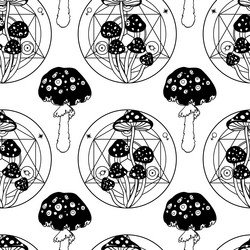 Seamless pattern with black magical elements Vector Image