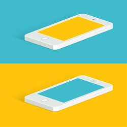 Realistic flat modern two smart phone with color Vector Image