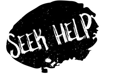 Seek help stamp on white Royalty Free Vector Image