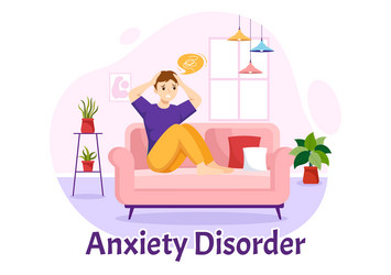 Anxiety disorder with frustrated person nervous Vector Image