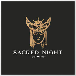 Hand drawn floral logo drawn logo sacred Vector Image