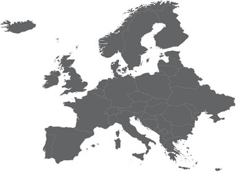 Map of europe with labels Royalty Free Vector Image